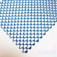 China Hand Crimped Blue Steel Metal Mesh Curtain 1.0mm Wire 5mm Opening for Construction for sale
