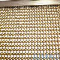 China 10mm Steel Metal Bead Ball Curtains - Bronze Color with Gold Beads for Space Division and Decoration for sale