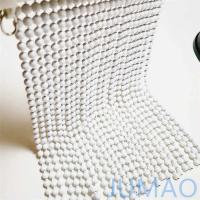 China 6mm Architectural Metal Bead Ball Curtains - Stainless Steel Space Dividers in 1-12m Lengths for sale