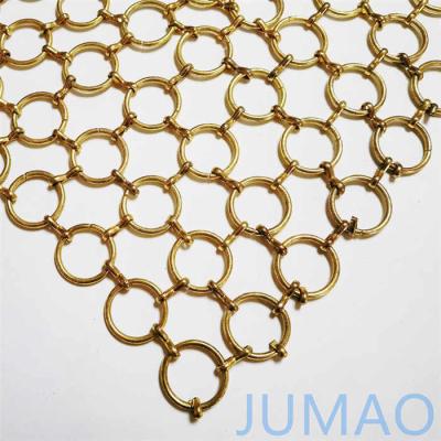 China Stainless Steel Chainmail Ring Mesh Curtains 9.6m Width 15m Length for Architectural Room Dividers for sale