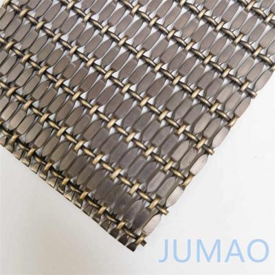 China Decorative Flat Architectural Wire Mesh Panels Brass Chrome Finish for sale