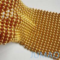China Golden Sequin Metal Mesh Drapery Curtain 45x150cm with 3-10mm Flake Sizes for Wall Covers and Room Dividers for sale