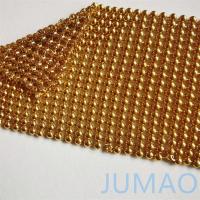 China Golden Sequin Metal Mesh Drapery Curtain 45x150cm with 3-10mm Flake Sizes for Wall Covers and Room Dividers for sale