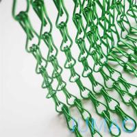 China Green Metal Chain Link Curtains 2.0mm Wire Diameter 12x24mm Chain Size for Shower Room and Spatial Separation for sale