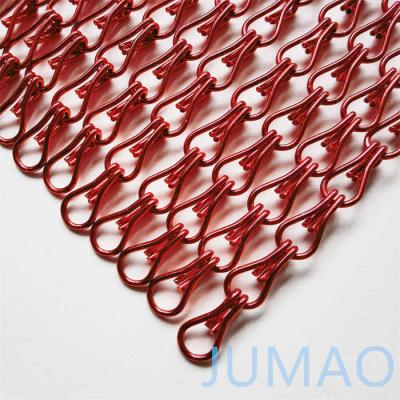 China Anodized Aluminum Chain Link Door Curtain Screen - 0.8-2.0mm Wire Diameter, Custom Sizes for Space Dividers for sale
