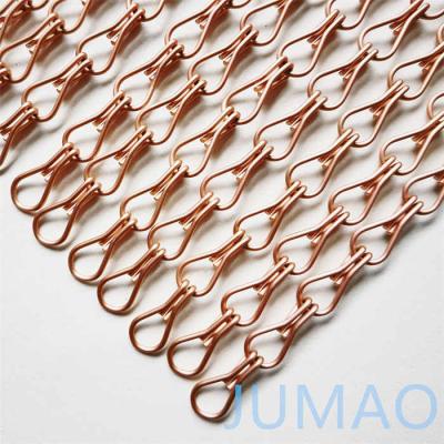 China Brass Aluminum Metal Chain Link Curtains 10x22 with 1.5-2.0mm Wire Diameter for Architectural Screening for sale