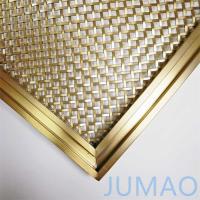 China Custom Mild Steel Cabinet Mesh Inserts Gold Galvanized Surface 1-4mm Wire Diameter 30-60% Open Area for sale