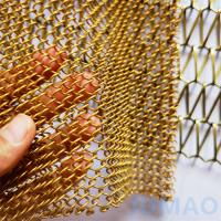 China Spiral Copper Aluminum Metal Mesh Curtain 6mm-30mm Holes for Commercial Spaces for sale