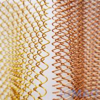 China Silver Color Diamond Shaped Hole Decorative Sprial Mesh Curtain for sale