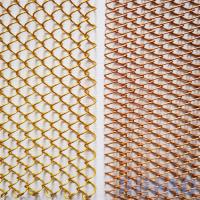 China Silver Color Diamond Shaped Hole Decorative Sprial Mesh Curtain for sale