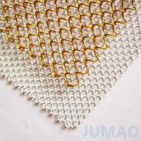 China Gold Diamond Hole Roll Up Metal Mesh Curtain 0.8mm-2.0mm Wire 6mm-20mm Hole for sale
