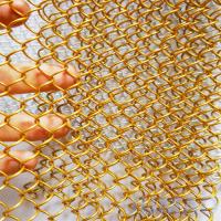 China Gold Diamond Hole Roll Up Metal Mesh Curtain 0.8mm-2.0mm Wire 6mm-20mm Hole for sale