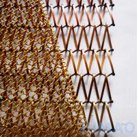 China Diamond Hole Metal Mesh Curtain 1.2mm Wire Thickness - 12m Max Length Spiral Space Divider for Commercial Use for sale