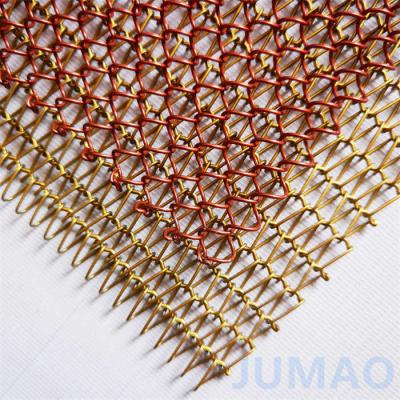 China Diamond Hole Metal Mesh Curtain 1.2mm Wire Thickness - 12m Max Length Spiral Space Divider for Commercial Use for sale