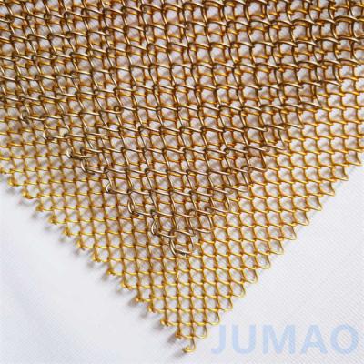 China JUMAO Stainless Steel Mesh Curtain 6mm-30mm Holes Unlimited Width Spiral Drapery for sale