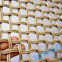 China 10mm Aperture Crimped Weave Decorative Brass Mesh 2x2 Open Size for sale