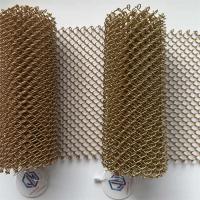 China Long Lasting Shiny Green Metal Mesh Curtains With Galvanized Finish Type for sale