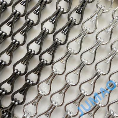 China JUMAO 12mm x 24mm Metal Chain Link Curtains Anodised Al-alloy for Restaurant Space Divider for sale