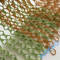China Customizable Metal Chain Link Curtains 9mm x 16mm Curved Andulated Space Divider for sale