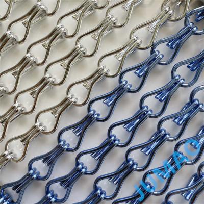 China Space Divider Metal Chain Link Curtains Fly Screen Curved Andulated for sale