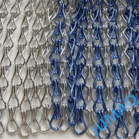China Space Divider Metal Chain Link Curtains Fly Screen Curved Andulated for sale