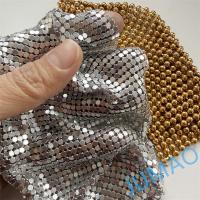 China JUMAO Metal Sequin Curtains 10mm Round Sequins Reflective Silver Gold 100cm x 200cm Lightweight Mesh for sale