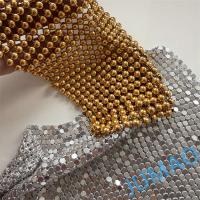 China JUMAO Metal Sequin Curtains 10mm Round Sequins Reflective Silver Gold 100cm x 200cm Lightweight Mesh for sale