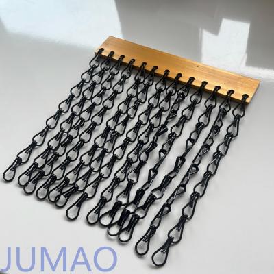China Commercial Orange Chain Link Fly Curtain - 7m Height × 50m Width Aluminum Alloy with 1.5-2.0mm Wire Diameter for sale