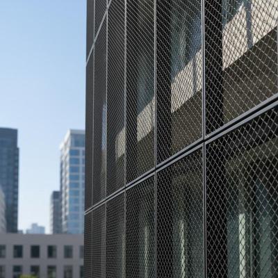 China Black Mesh Cladding Panels Wire Screen Architectural Facades 2m x 4m for sale