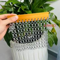 China Electroplated Aluminum Chain Link Curtain 10mm Oval Links 100cm Width Room Divider for sale