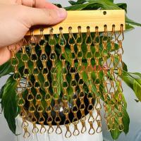 China Electroplated Aluminum Chain Link Curtain 10mm Oval Links 100cm Width Room Divider for sale