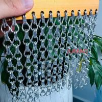 China Electroplated Aluminum Chain Link Curtain 10mm Oval Links 100cm Width Room Divider for sale