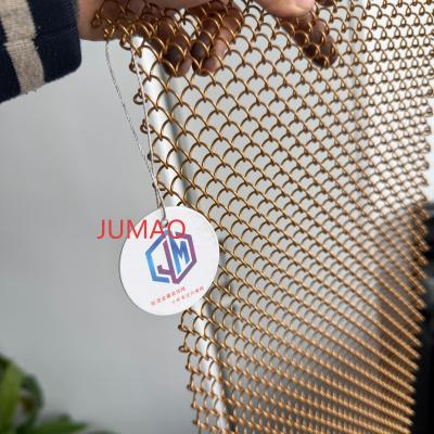 China Spiral Decorative Metal Mesh Indoor Architectural Woven Mesh 1.5mm Wire 12mm Hole for sale