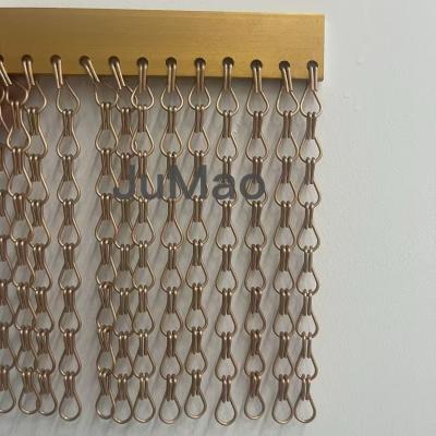 China Aluminum Chain Link Curtains Ceiling Mounted Partition 1.5mm x 9mm x 24mm for Industrial Commercial Spaces for sale