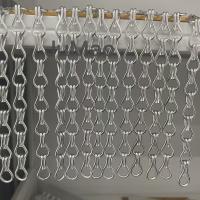 China Aluminum Chain Link Curtains Ceiling Mounted Partition 1.5mm x 9mm x 24mm for Industrial Commercial Spaces for sale
