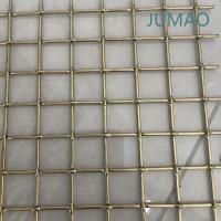 China Antique Brass Architectural Mesh Woven Crimped Wire 6000mm Width for Facades Partitions for sale