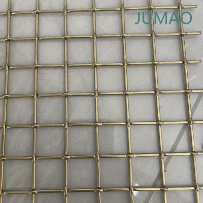 China Antique Brass Architectural Mesh Woven Crimped Wire 6000mm Width for Facades Partitions for sale
