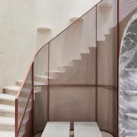 China Modern Decorative Expanded Metal Mesh Architectural Mesh Indoor Curved Stair Balustrade Panel for sale