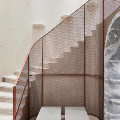 China Modern Decorative Expanded Metal Mesh Architectural Mesh Indoor Curved Stair Balustrade Panel for sale