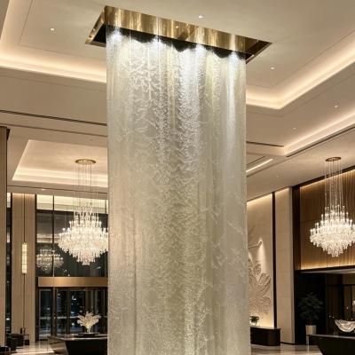 China Indoor Hanging Water Curtain With Lights Luxury Interior Decoration for sale