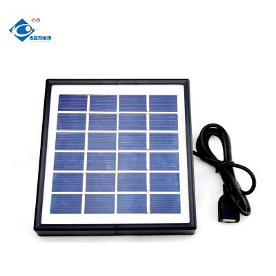 China 6V High Efficiency Portable Solar Panel Charger ZW-2W-6V-3 Glass Laminated Solar Panel 2W for sale