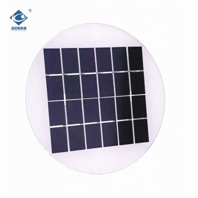 China 2.6W Round Transparent Glass Laminated Solar Panel ZW-Dia180-6V Camping Portable Solar Panel Charger 6V for sale