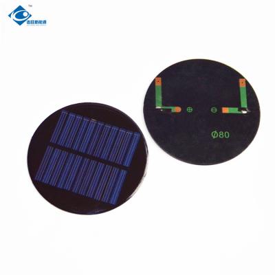 China 0.5W PET Solar Panel 5.5V Epoxy Resin Solar Panel ZW-R80 Residential Solar Power Panel  Φ80X2.5mm for sale