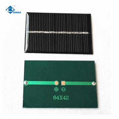 China 5.5V Customized Small Epoxy Mini Solar Panel ZW-6442-M Lightweight Epoxy Resin Solar Panel 0.4W for sale
