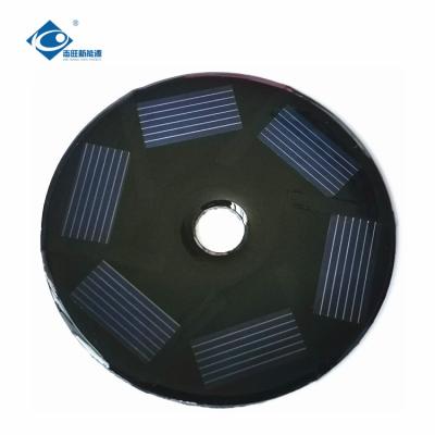 China ZW-R70 Lightweight Silicon Solar PV Module 0.28W 3V Round Shape Epoxy Resin Solar Panel for sale
