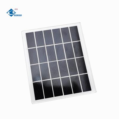 China 3W Portable Glass Solar Panel Charger ZW-170145 Mono Glass Paminated Solar Panels 6V 500mA for sale