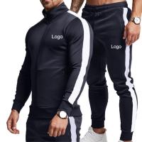 China Training Mens Gym Apparel Custom Logo Quick Dry Tracksuit Set for sale