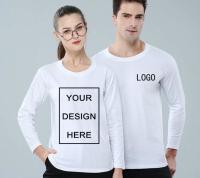 China Hot sale Men women blank top longT-shirt Customized Logo printing heatransfer Private Label customized accepted any logo for sale