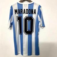 China Customized Retro Football Shirt , Maradona Soccer 1986 Argentina Soccer Wear Jackets for sale