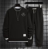 China 2023 Spring and Autumn hoodie set men's waffle crewneck hoodie trousers for sale